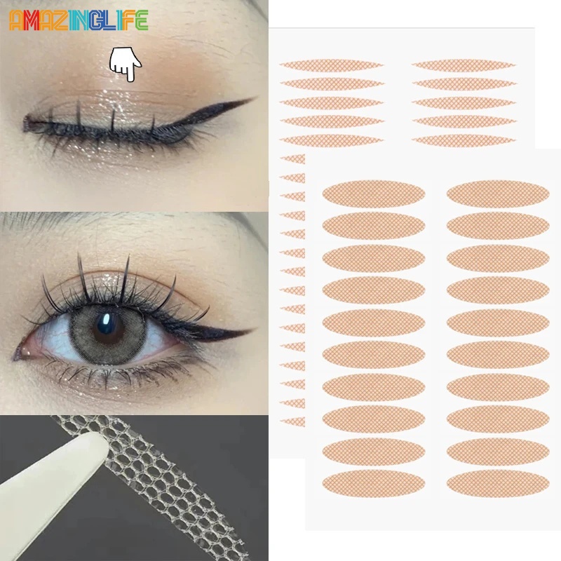 1 Sheet Invisible Eyelid Sticker Transparent Self-adhesive Mesh Lace ...