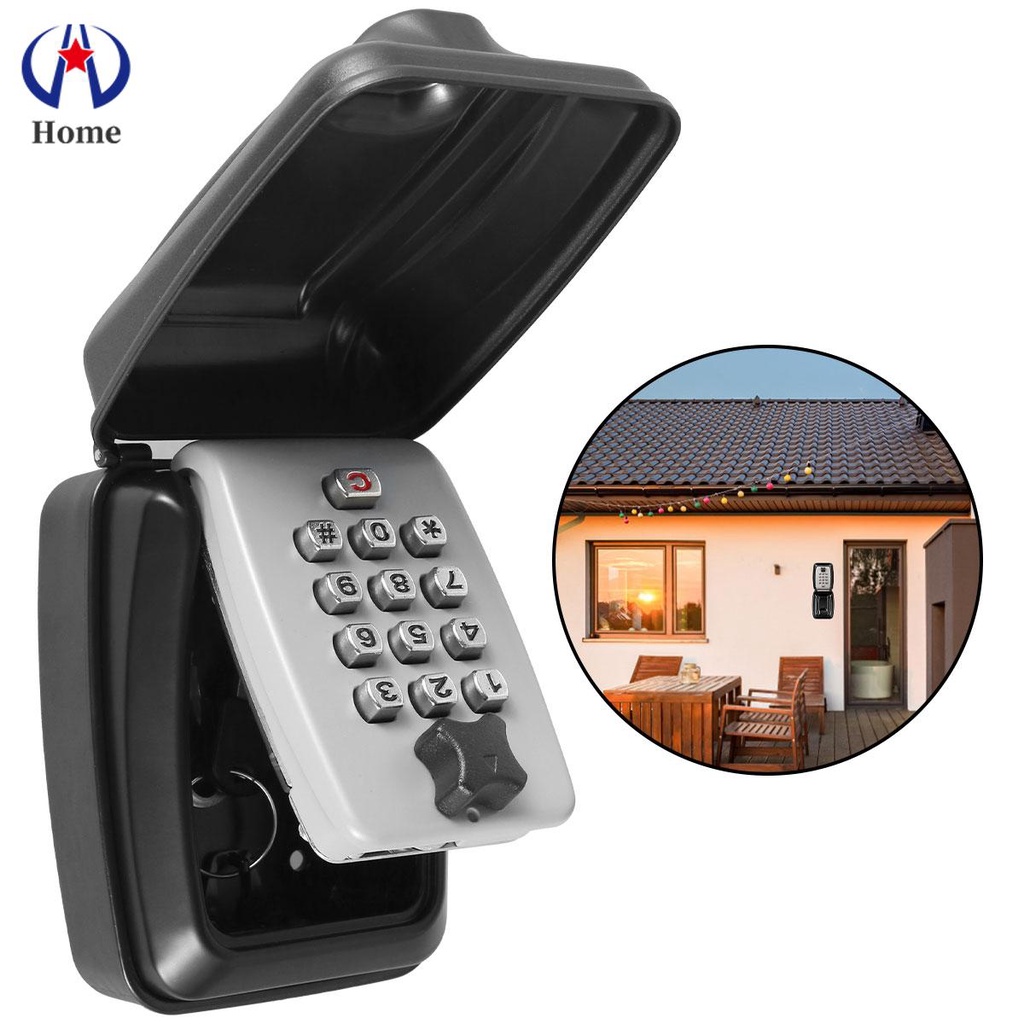 Key Lock Box with Push Button Wall Mounted Spare Key Storage Box ...