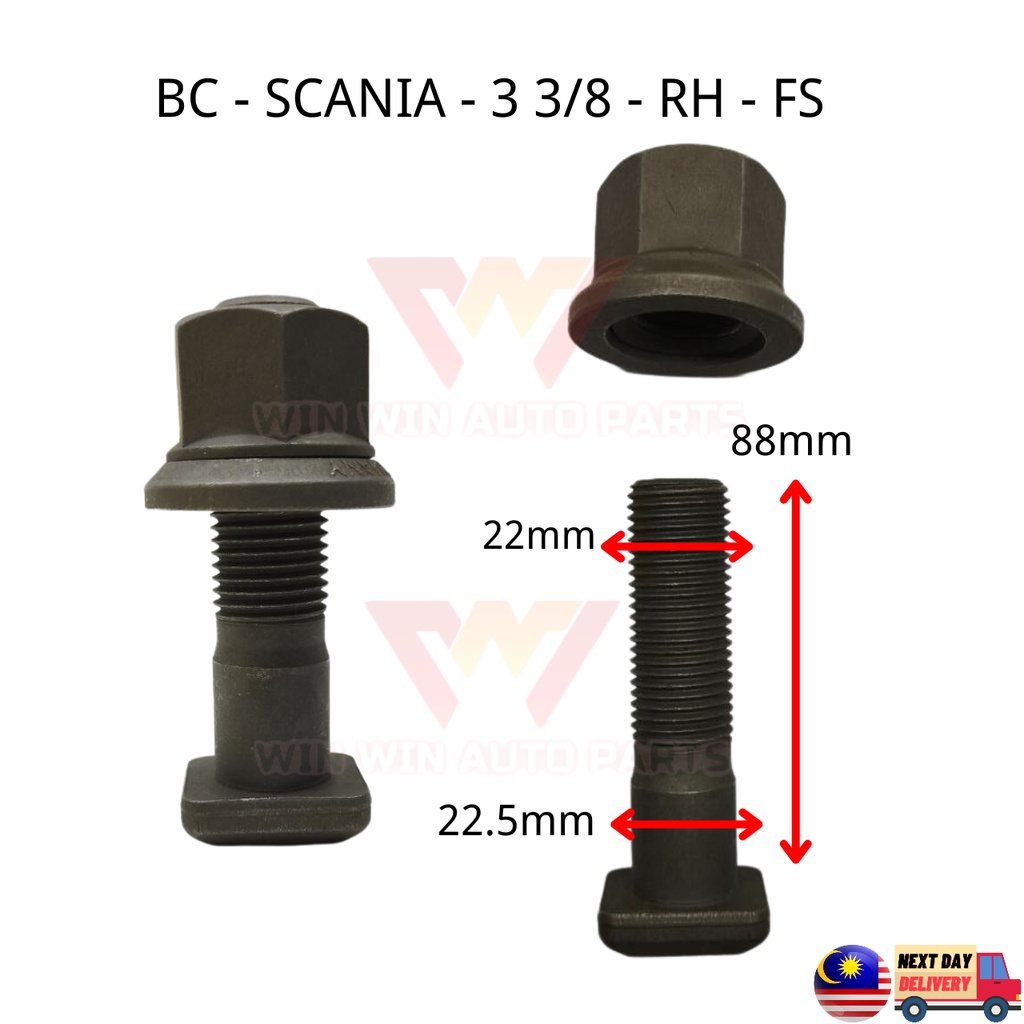 Trailer Truck Scania 124 Scania 113 Belakang/Rear 88mm Wheel Bolt Hub ...