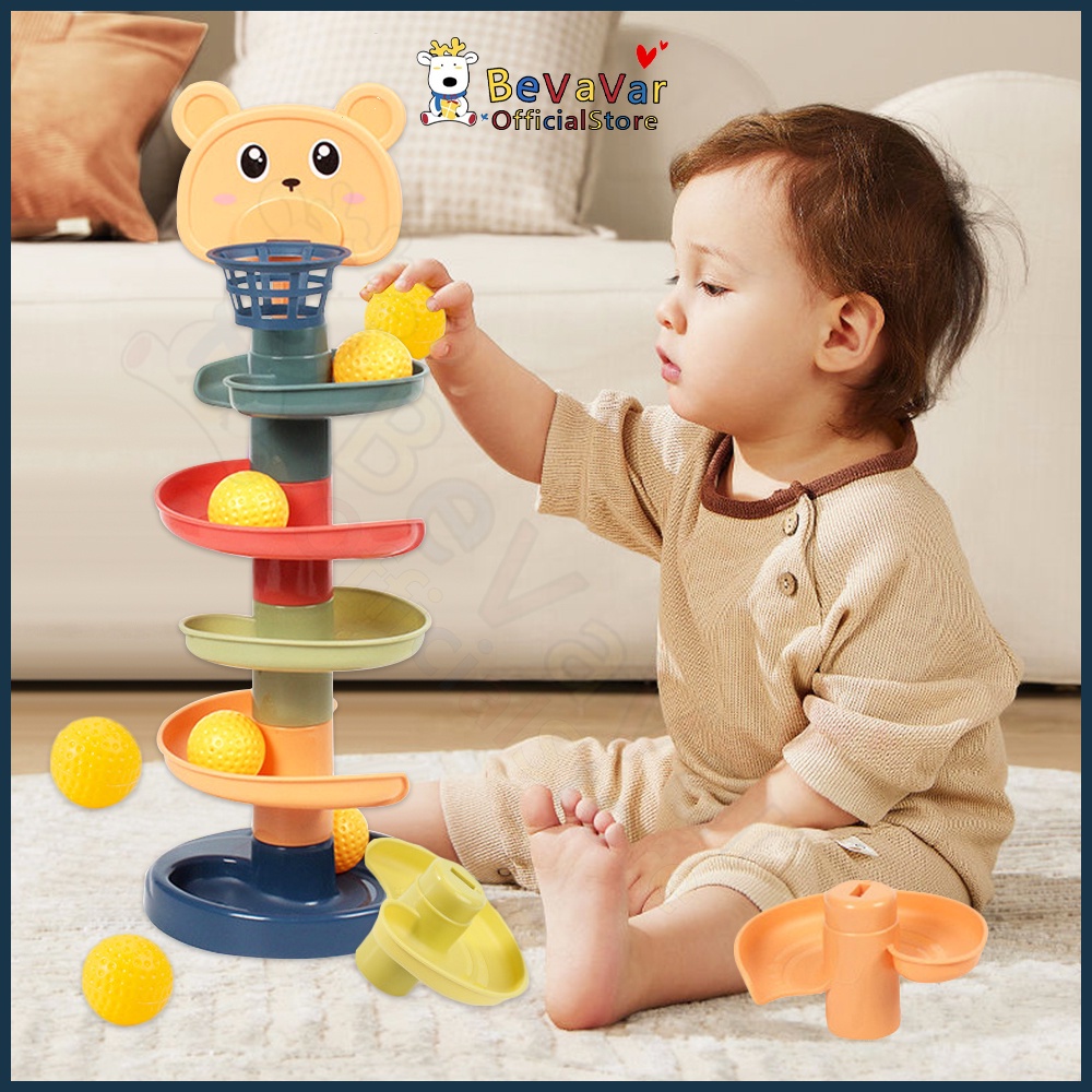 BEVAVAR 5 Layer Fun Rolling Slide Ball Insert Ball Stack Tower Gliding ...