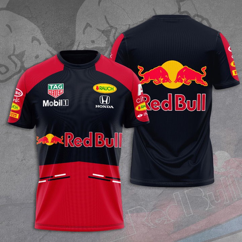Red Bull Racing Honda Rauch F1 Oracle Print 3D Summer T-Shirt Formula ...