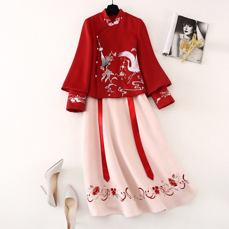 Hanfu Female Chinese Style Improved Dress Two-Piece Suit Female Tang ...