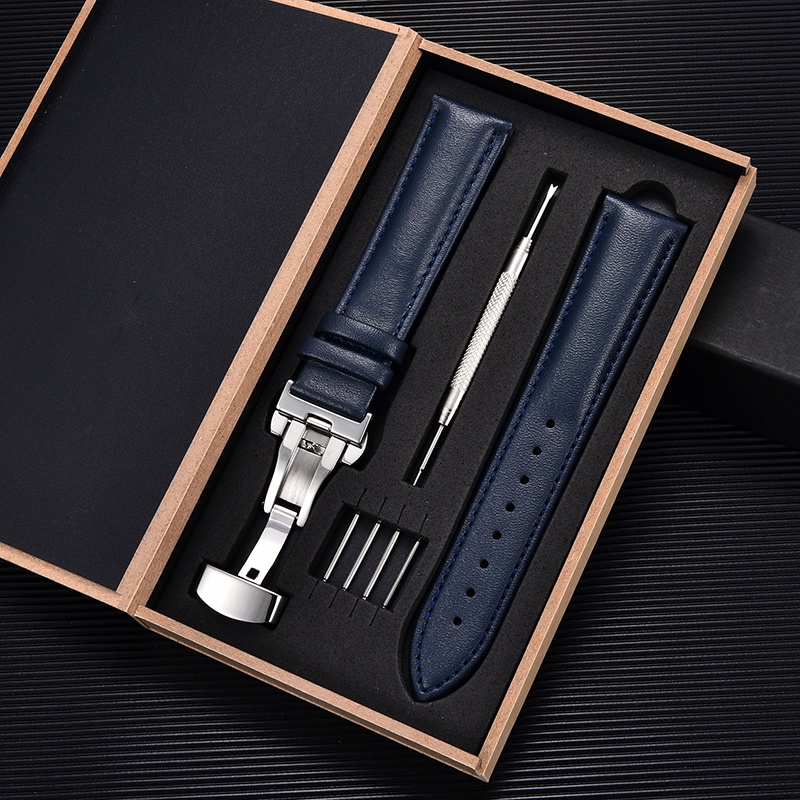 Genuine Leather 16mm 18mm 20mm 22mm 24mm Watchband Belt with Box Men ...