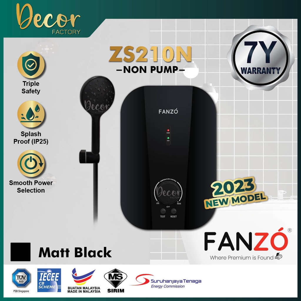 [NEW] DEKA Water Heater DEKA PREMIO FANZO Non Pump Without Pump Shower ...