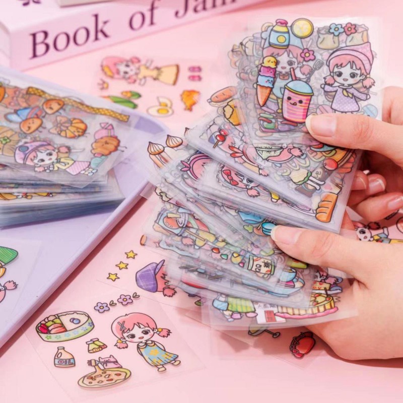 Cartoon Hand Account Sticker Set Cute Gift Box Water Cup Sticker ...