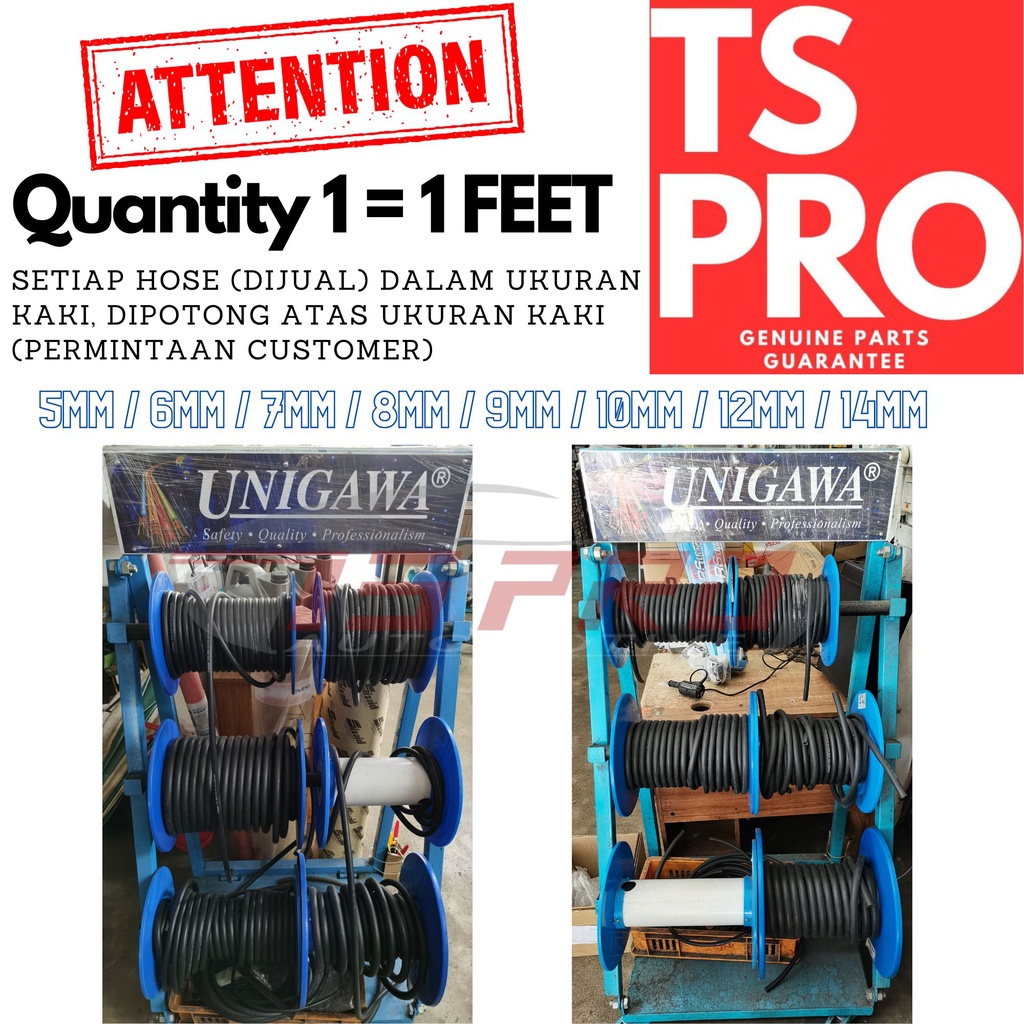 UNIGAWA Fuel Hose (150PSI)(1FT) - 5MM 6MM 7MM 8MM 9MM 10MM 12MM 14MM | Shopee Malaysia