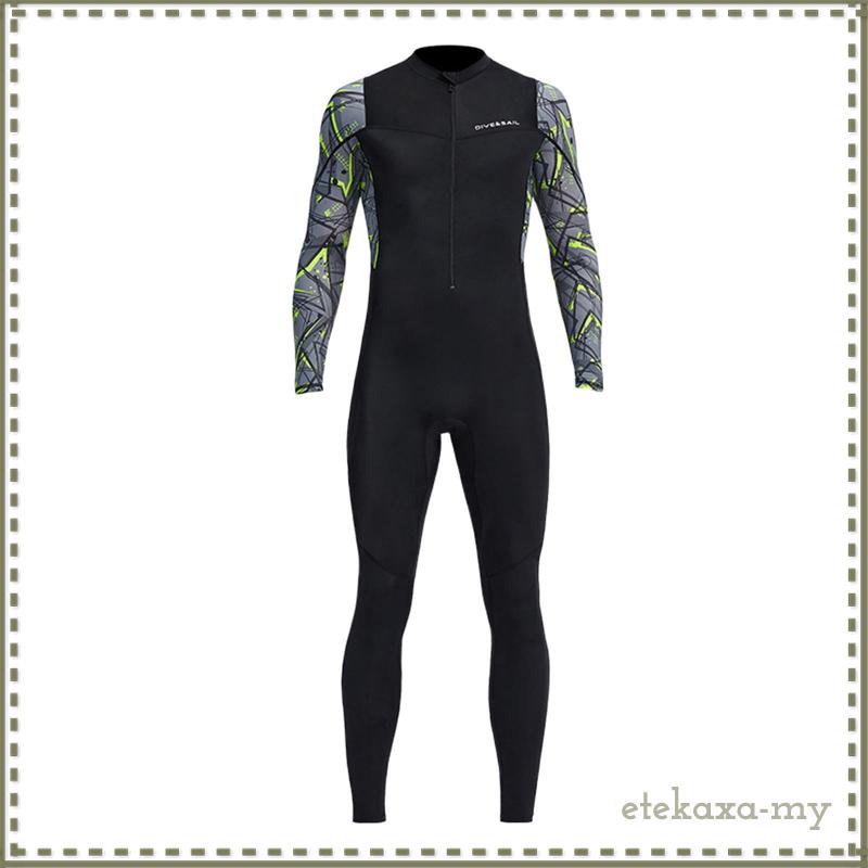 [etekaxaMY] Super Stretch Neoprene Wetsuit, Front Zip Full Body Diving ...