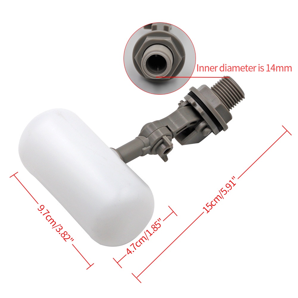 1/2" 3/4" Water Tank Float Ball Valve Shut Off Automatic Fill Feed Humidifier Tank Water Level ...