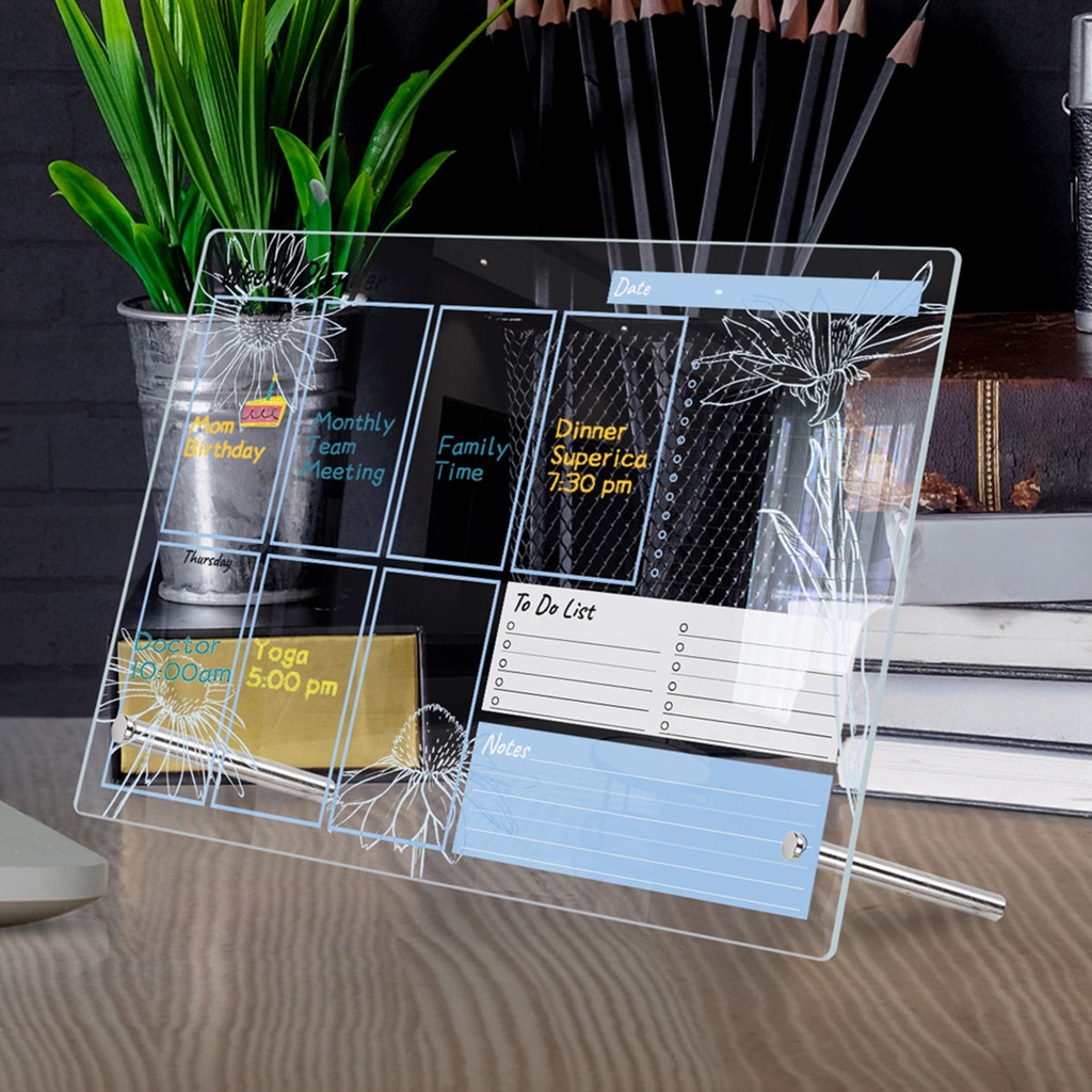 1PC/2PCS Multi-Functional Acrylic Calendar Clear Weekly Schedule Easy ...