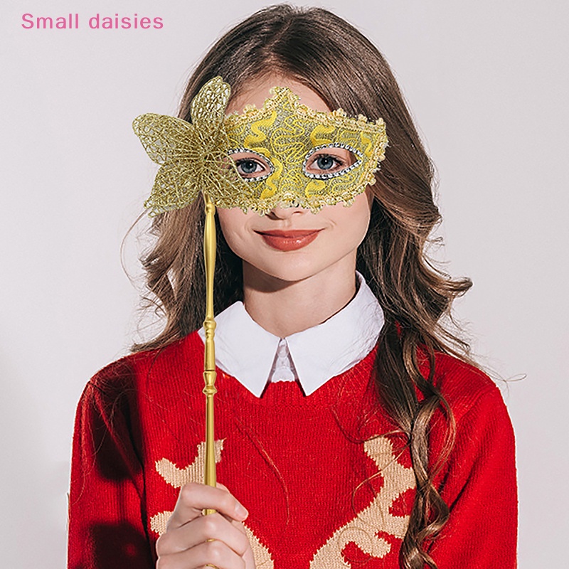[Small daisies] Halloween Party Mask With Holding Stick Evening Prom ...