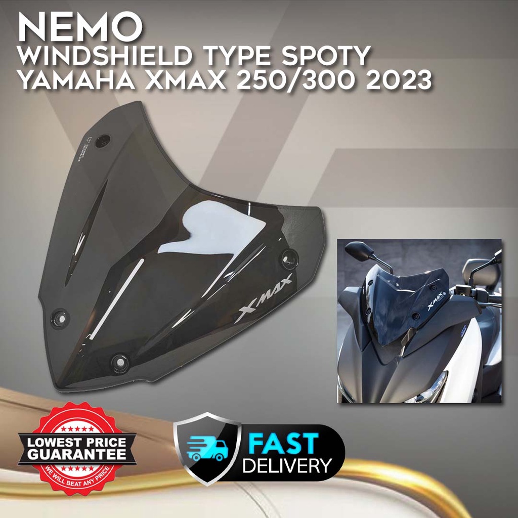 NEMO WINDSHIELD YAMAHA XMAX250 V2 SPORTY WINDSCREEN VISOR MOTORCYCLE ...