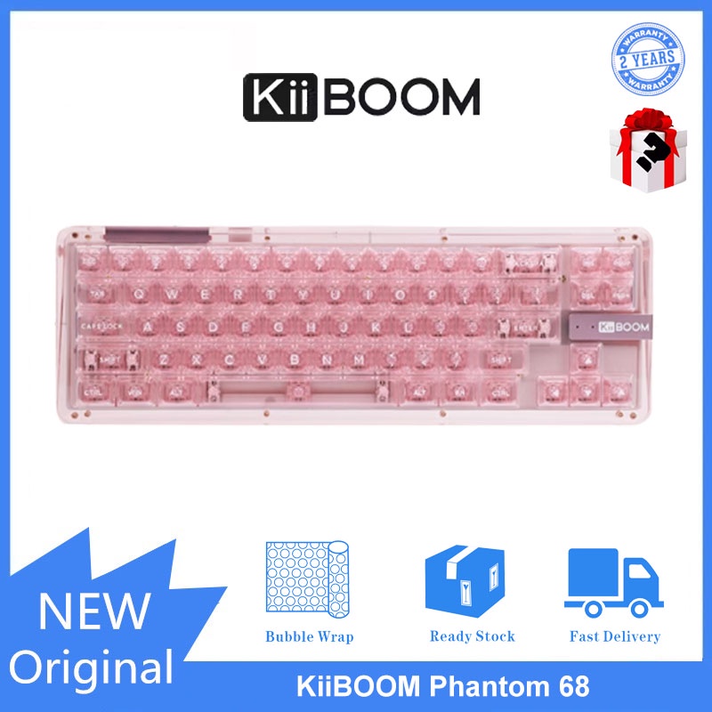KiiBOOM Phantom 68 Three mode wireless Bluetooth transparent mechanical ...
