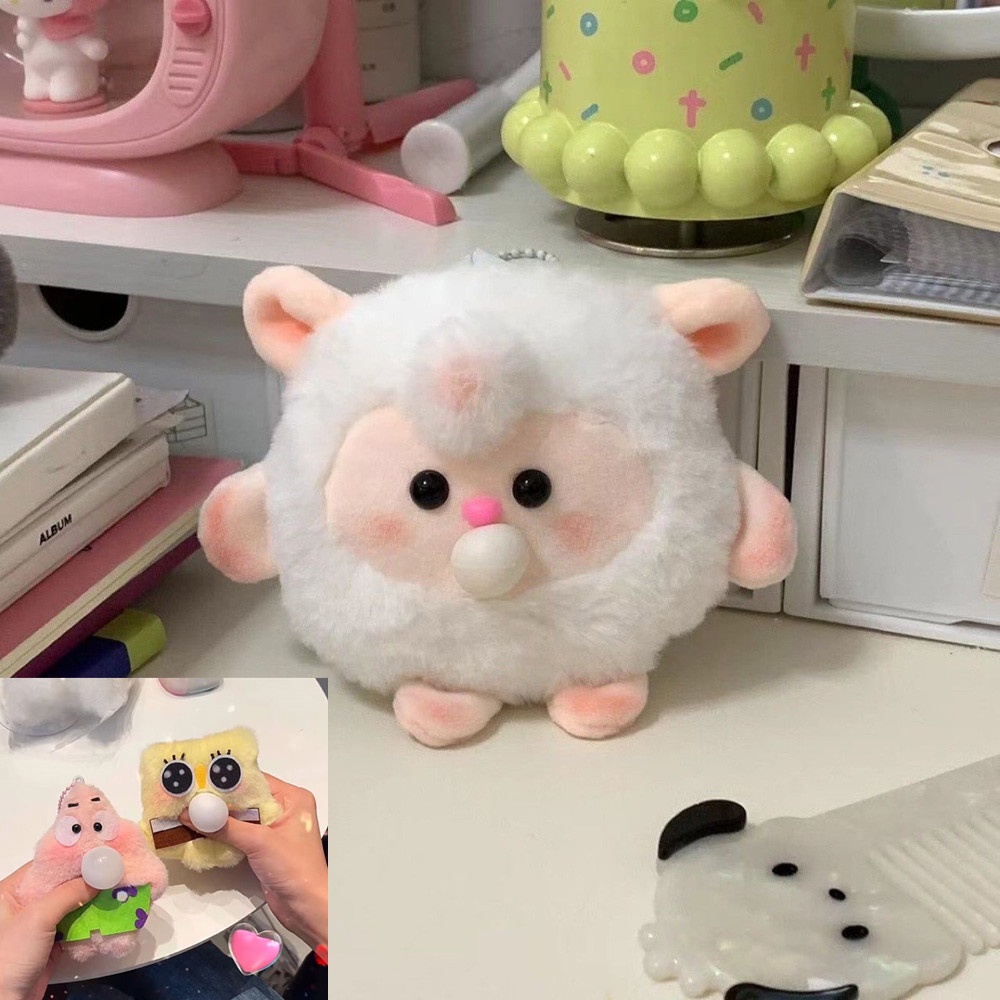 Squeaking Bubble Doll Plush Egg Lamb SpongeBob Small Pendant DIY ...