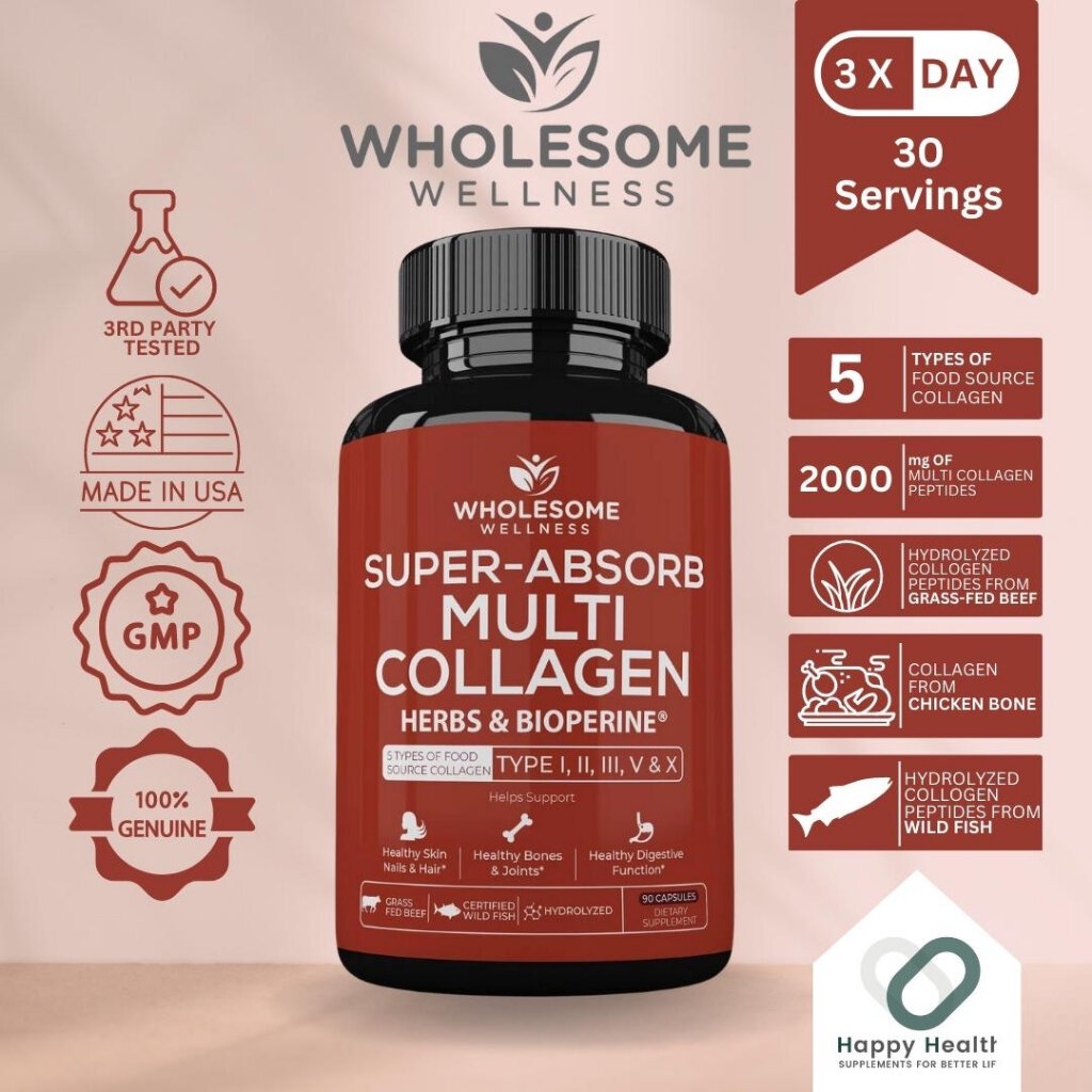 Wholesome Wellness Super-Absorb Multi Collagen Peptides Protein ...