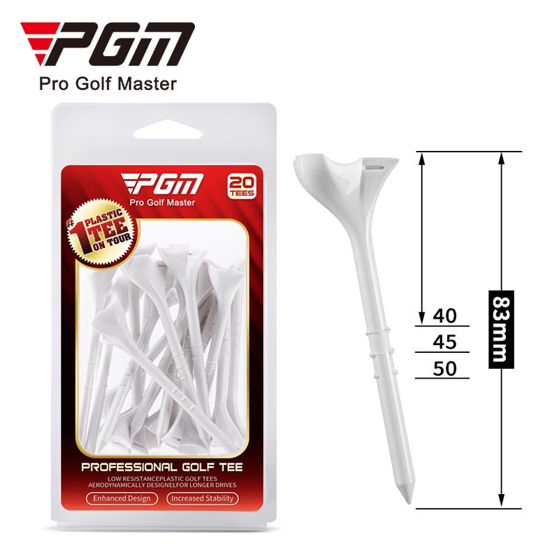 PGM QT031 Custom Logo Packaging Plastic Golf Tees Durable Tile 10 Degree 83mm Oblque Golf Tees ...