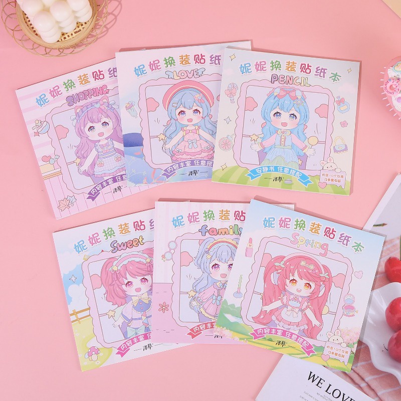 1pcs Nini Change Cloths Stickers Book Cartoon Cute Beautiful Girl ...