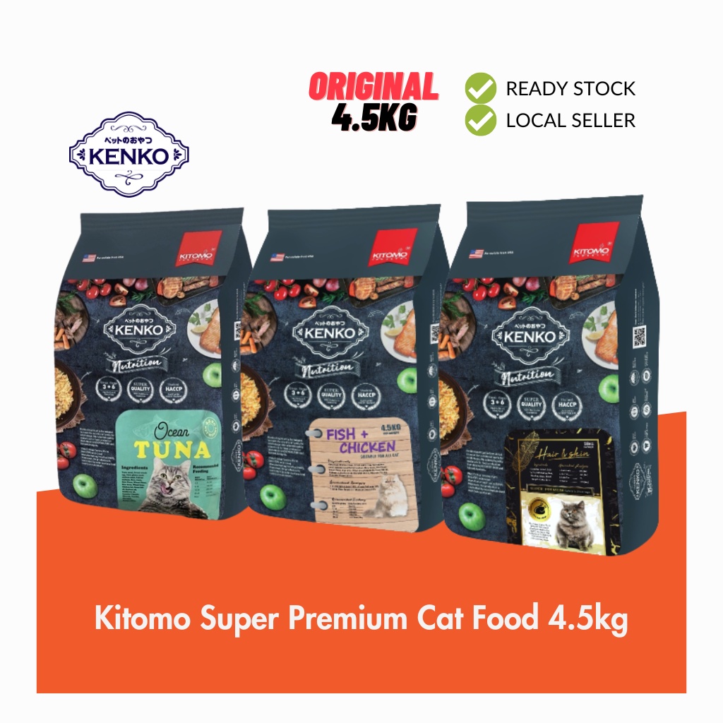 KENKO Nutrition Super Premium Cat Food 4.5kg 3 Flavor Kitomo Makanan ...