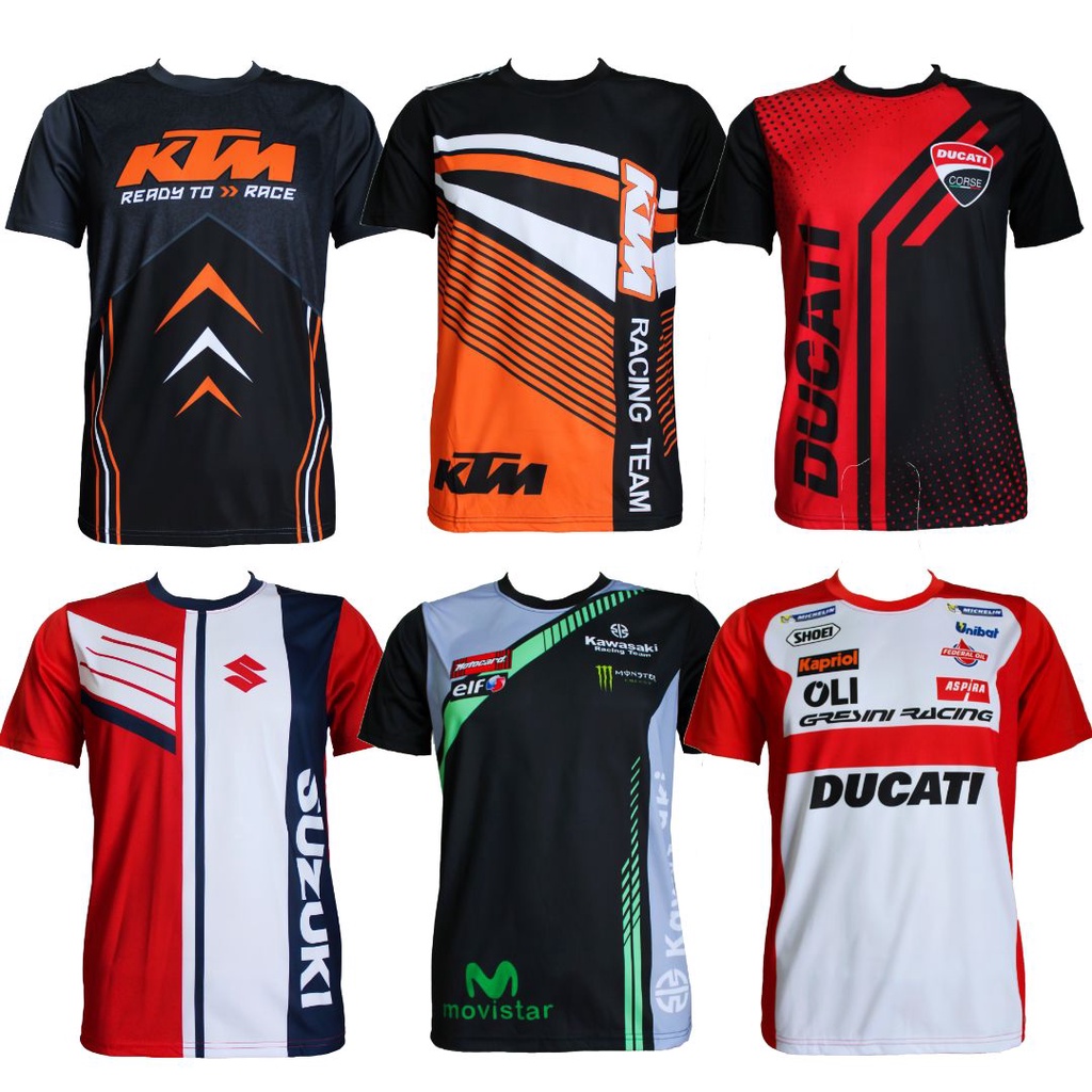 (HARGA BORONG) MEN MOTOR GP T-SHIRT RACING BIKER JERSEY SHORT SLEEVE ...
