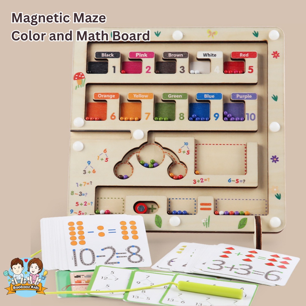 Wooden Magnetic Color and Number Matching Counting Addition and ...