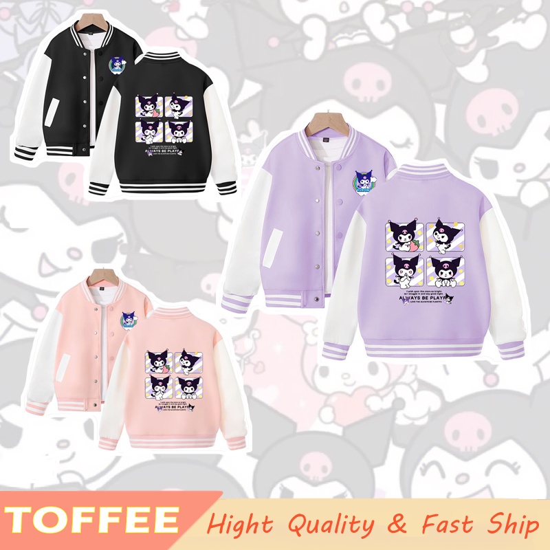 Sanrio Kuromi Jacket Hoodie For Kids Girl Anime Autumn Winter Pink ...