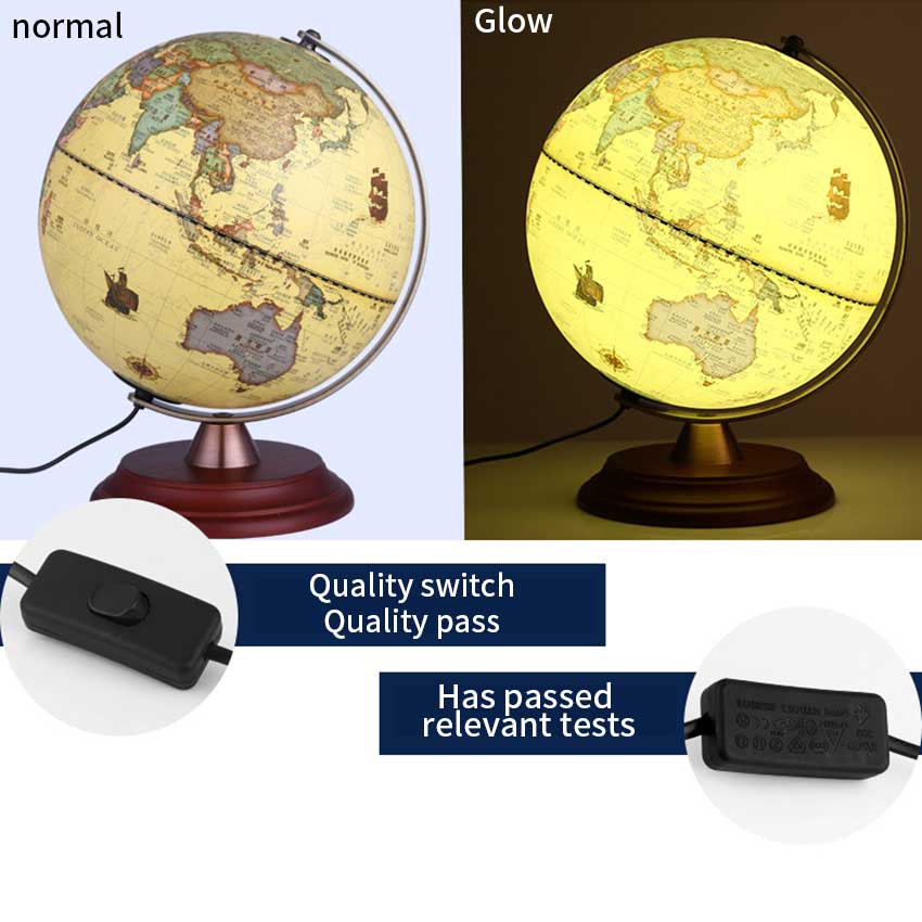 25CM LED Light World Earth Globe Map Geography Educational Toy Luminous ...