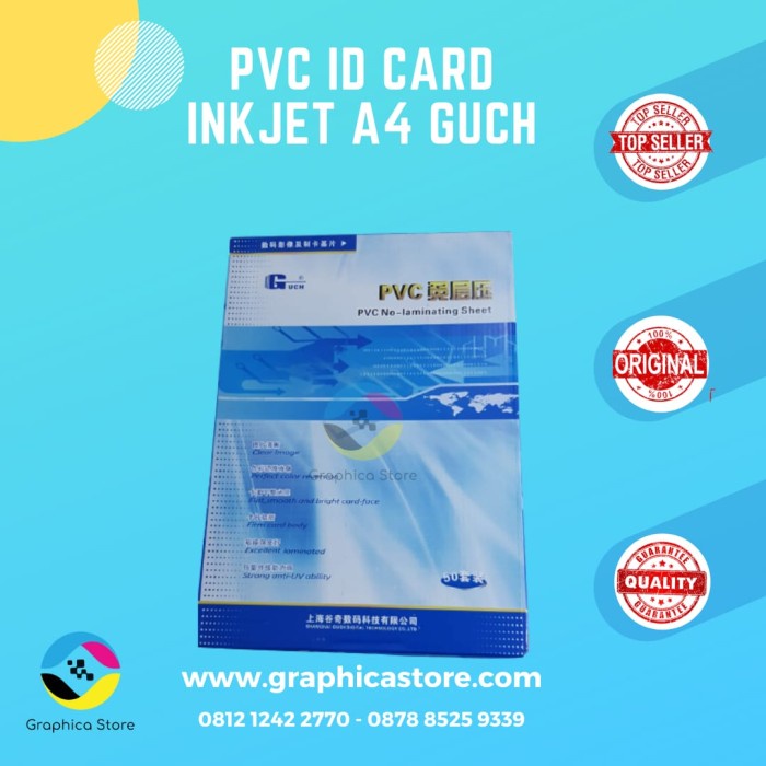 Material ID Card GUCH INKJET A4 | Pvc ID Card GUCH | Instant PVC | Id ...