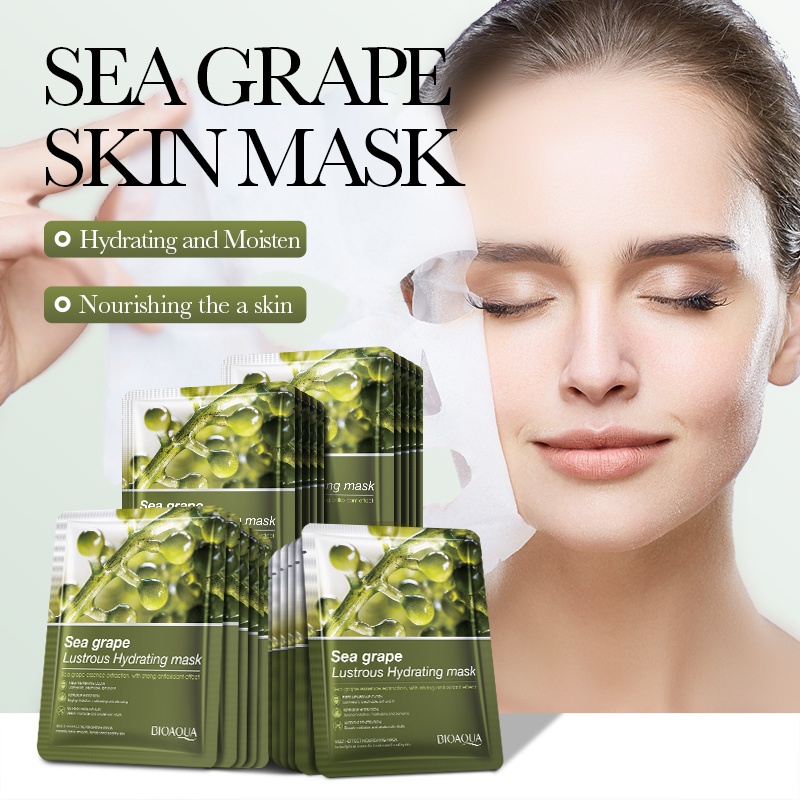 BIOAQUA Sea Grape Lustrous Hydrating Facial Mask Hydrating Moisturizing ...