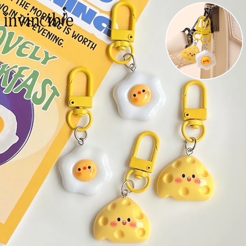 Creamy Yellow Cheese Poached Egg Soft Cute Keychain/ Simulated Food ...