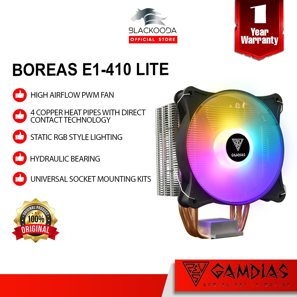 Gamdias BOREAS E1-410 Lite RGB CPU Air Cooler | Shopee Malaysia