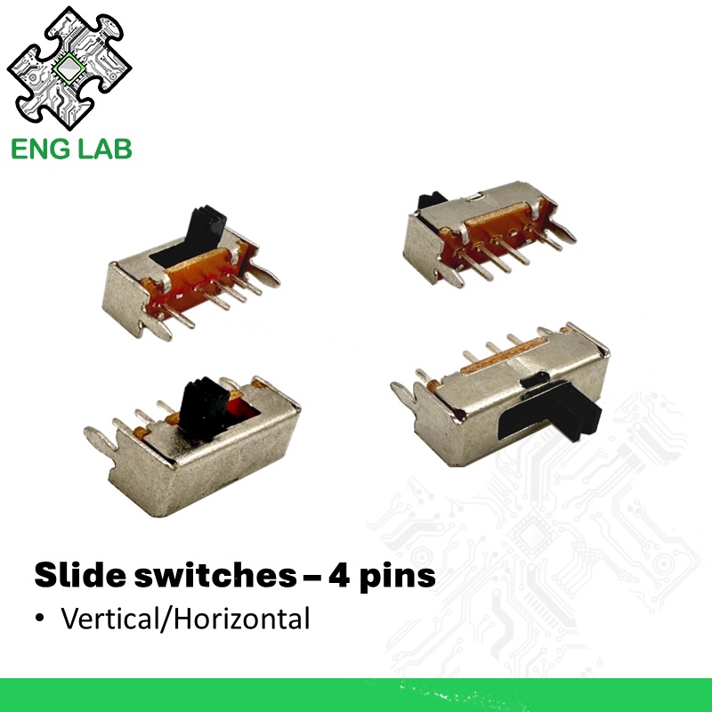 ENGLAB★High Knob Vertical/Horizontal Slide Switches, 4 Pin 3 Position ...