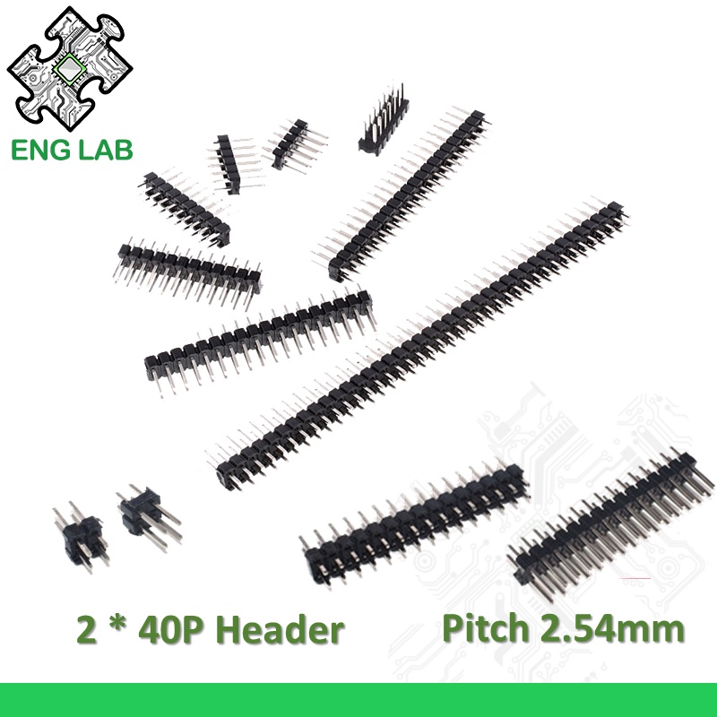 ENGLAB★40 Pin Header 2.54mm Dual Row Breakable Male Header Connector ...