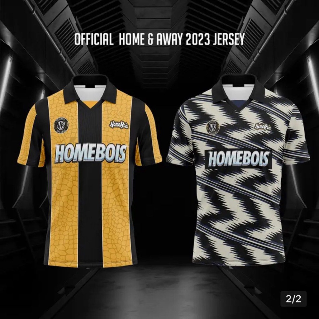 Homebois×Daddyhood Home Away 2023 Jersey Men's Retro Collar Jersey Baju ...