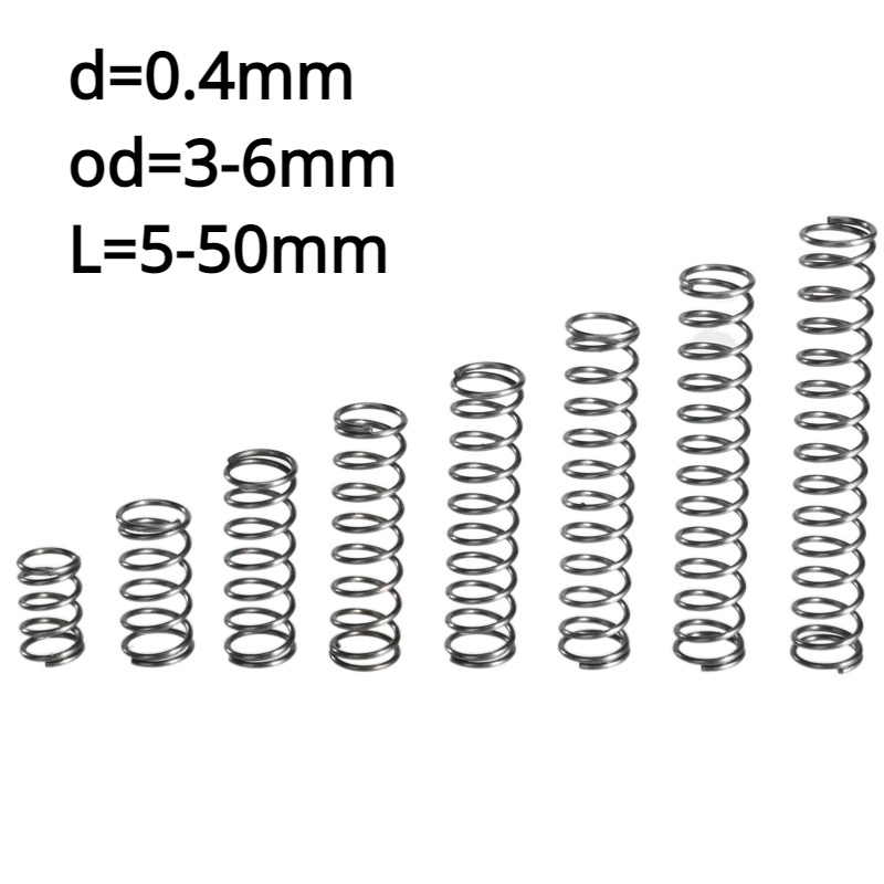 【KZS】SUS304Compression spring wire diameter 0.4mm OD3-4-5-6mm length 5 ...