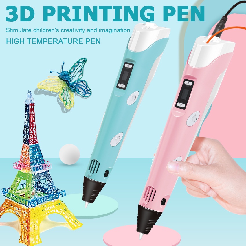3D Pen LED Free PLA Filaments USB rechargeable 3d Printing Pen | Shopee ...