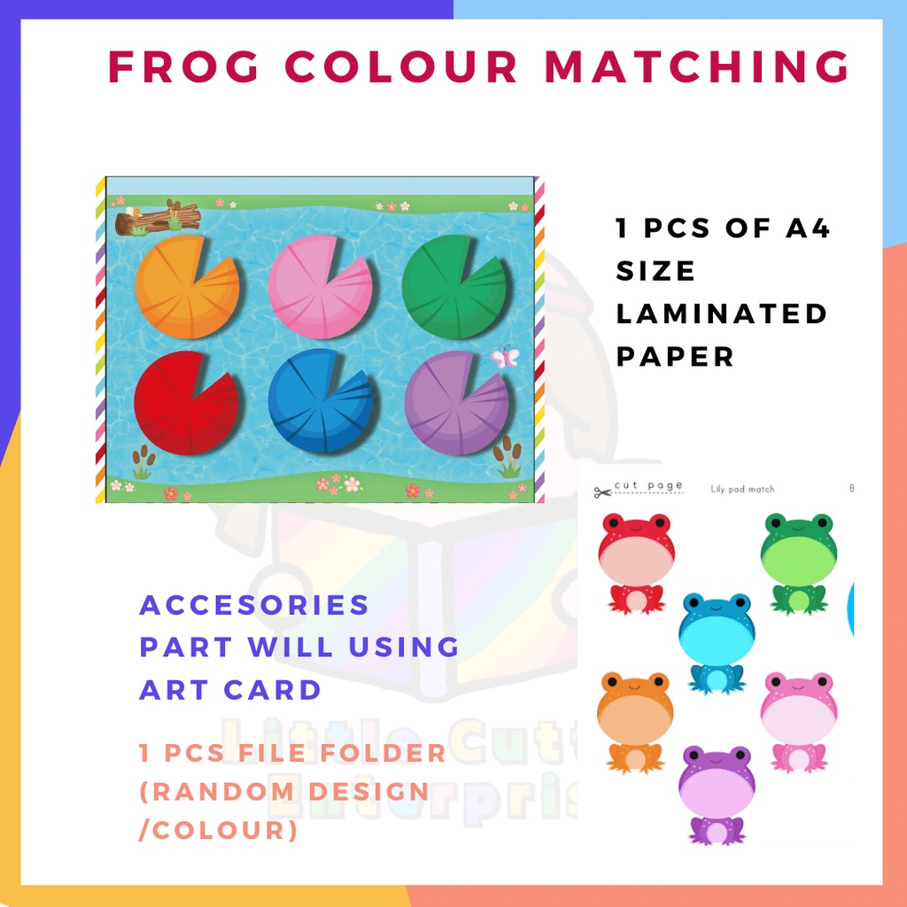 LITTLE CUTTIE Frog Colour Matching Busy Book Buku Interaktif Early ...