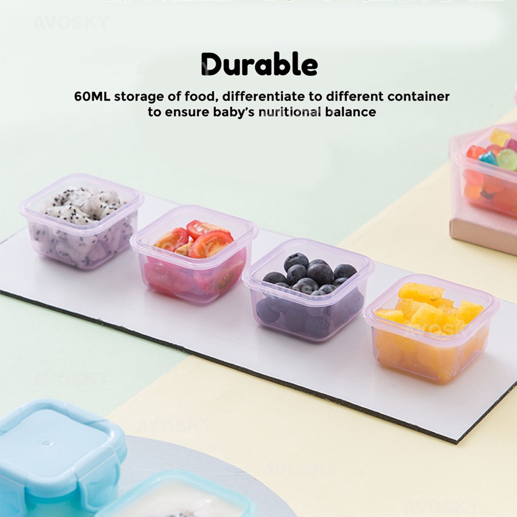 AVOSKY 60ML 150ML Baby Food Box Snack Milk Powder Storage Cups ...