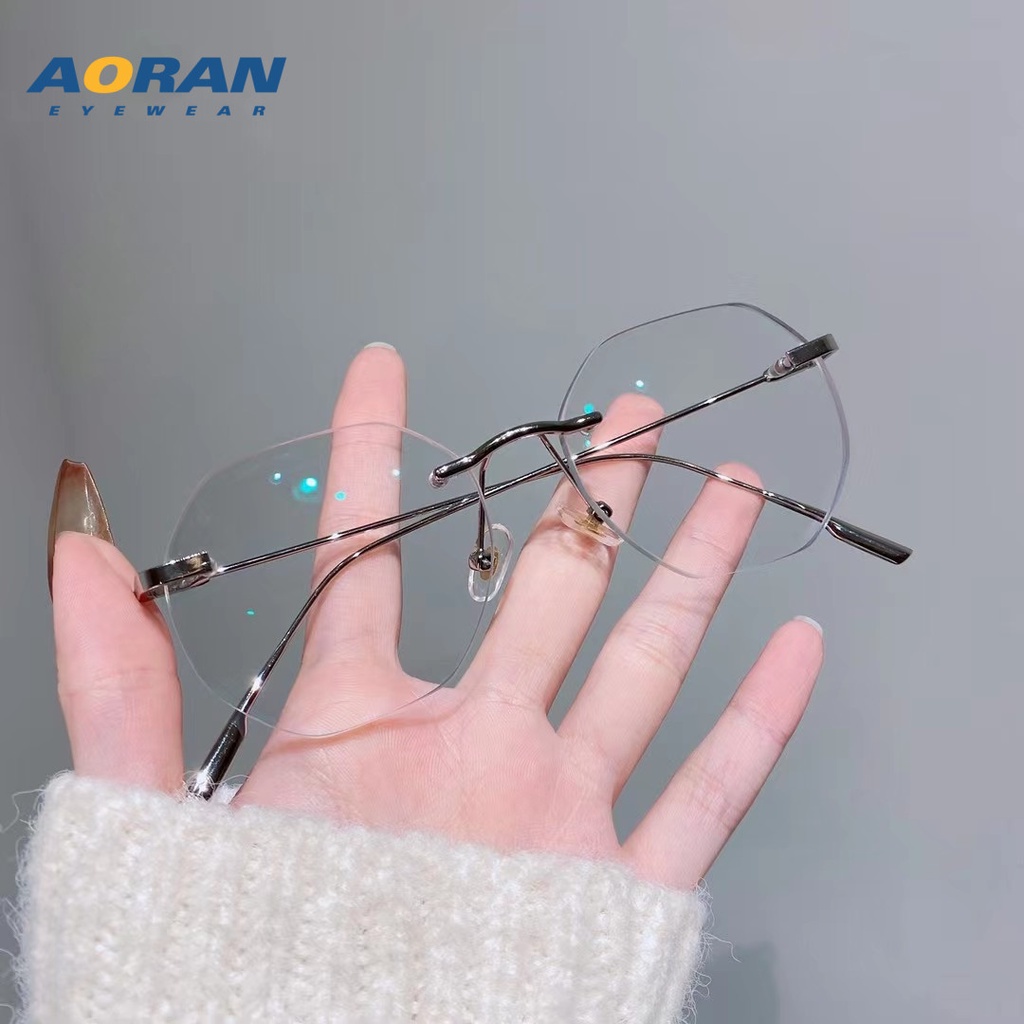 Frameless glasses Gold frame glasses frame men's and women's metal ...
