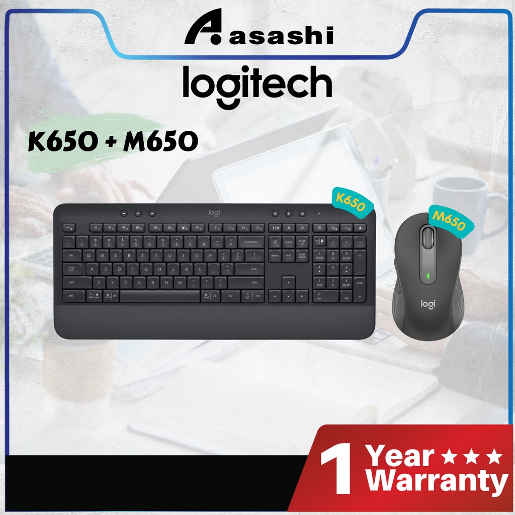 Logitech M650 +K650 Signature Wireless Bluetooth Multi-Device Side ...