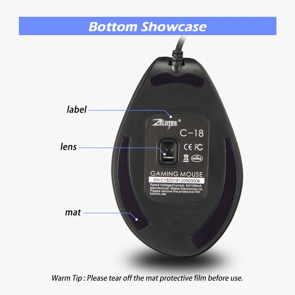 jomaa RGB Wired Vertical Mouse RGB Ergonomic Mice Gaming Joystick ...