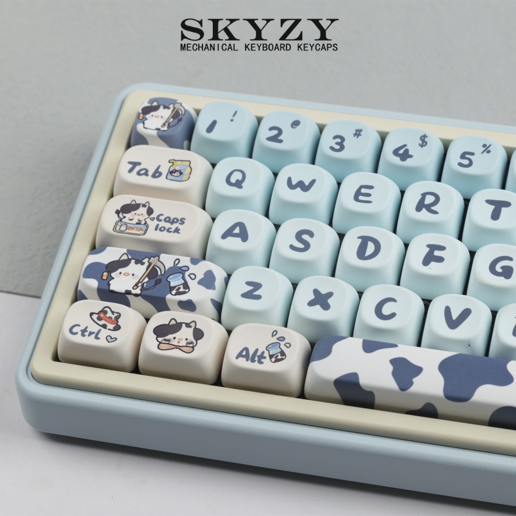 Cow Keycaps Gradient Color MOA Profile Cute Cartoon PBT Dye Sub ...