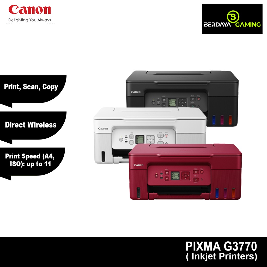 CANON PIXMA G3770 WIRELESS ALL IN ONE REFILLABLE INK TANK PRINTER ...
