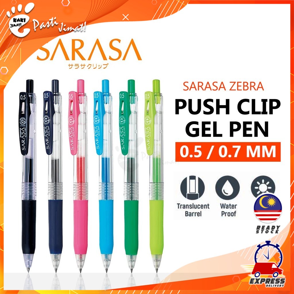 Zebra Sarasa Clip Gel Pen JJ15 0.5mm | Neon Color, Smooth Writing ...