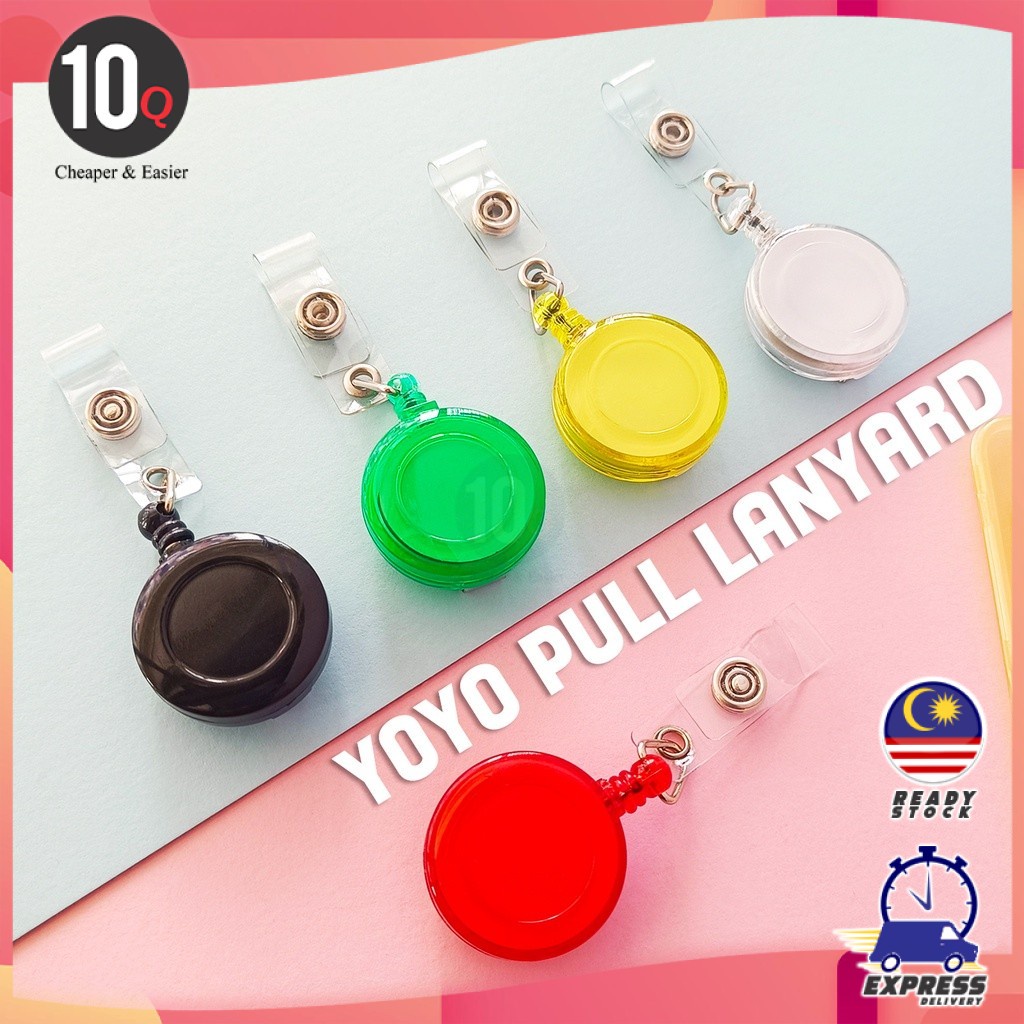 10Q Retractable Yoyo Pull Lanyard Tag ID Card Key Name Holder ...