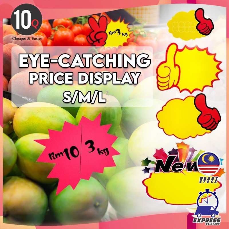 10Q POP Price Tag 10s | Label Harga, Tanda Promosi, Jualan & New ...