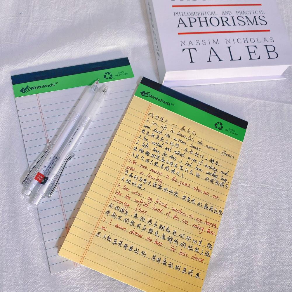 A4 Method Notebook Can Tear Horizontal Lines Yellow Paper Notepad 50 ...