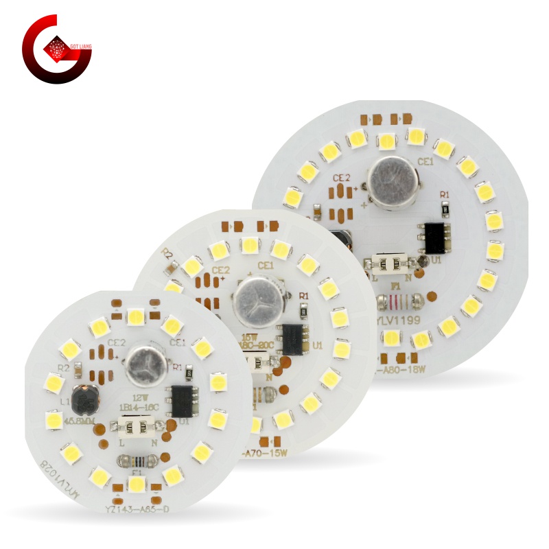 Got Liang LED Chip for Light Bulb 5W 7W 9W 12W 15W 18W 2835SMD DOB Round Light Beads AC 220V No ...