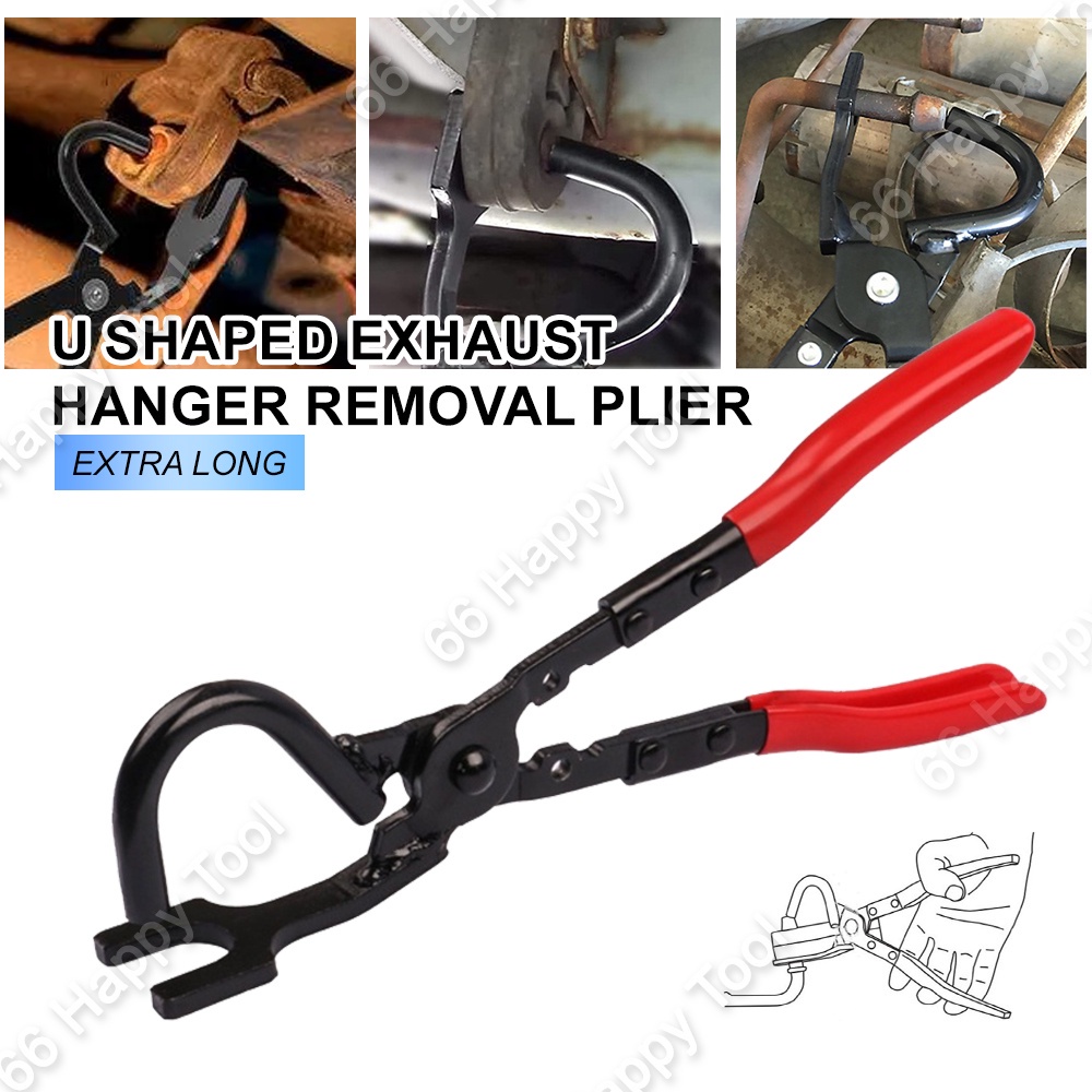 Automotive U-Shaped Exhaust Hanger Removal Plier Rubber Pad Puller Tool ...