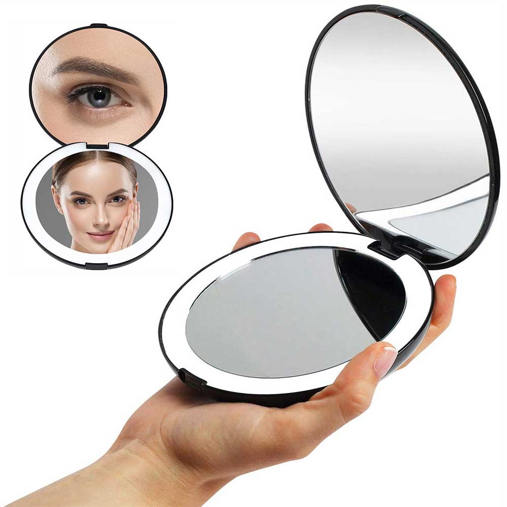 10x Magnification light up Rechargeable Led Makeup Mirror Portable ...
