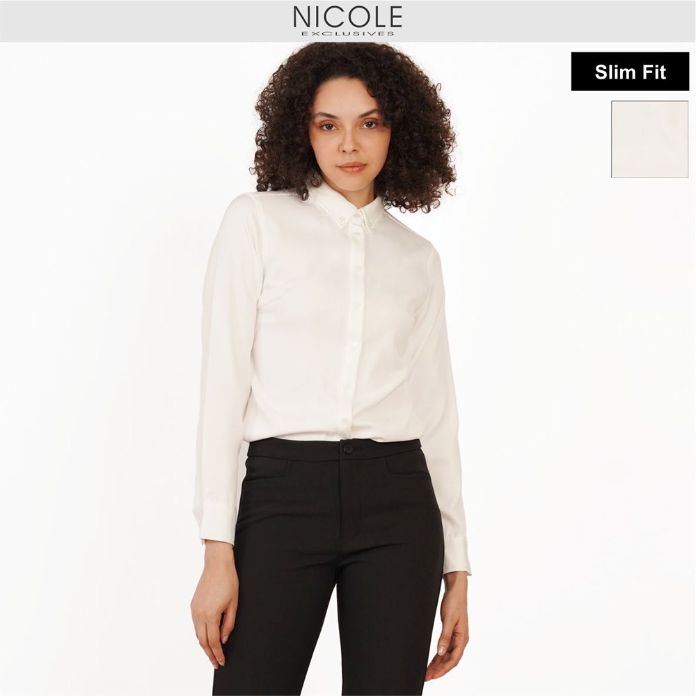 Nicole Exclusives Long Sleeves Collared Shirt | Shopee Malaysia
