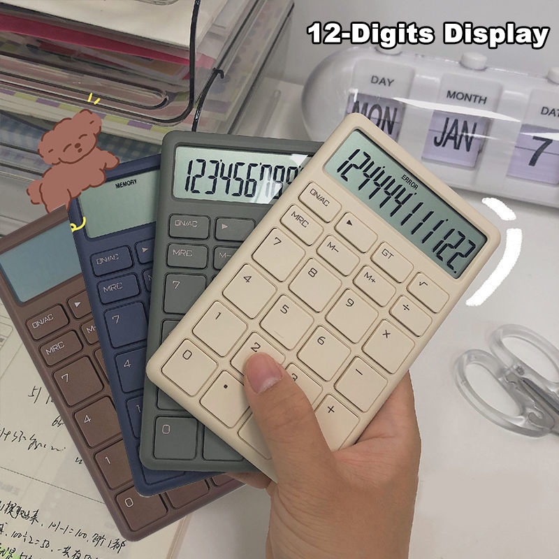 Minimalist 12-Bit Calculator Large Display Morandi Color Portable ...